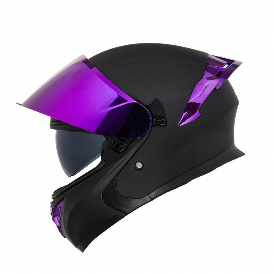 Crown Racing Motorcycle Dual Visor Flip Up Modular Open Face Helmet DOT ...