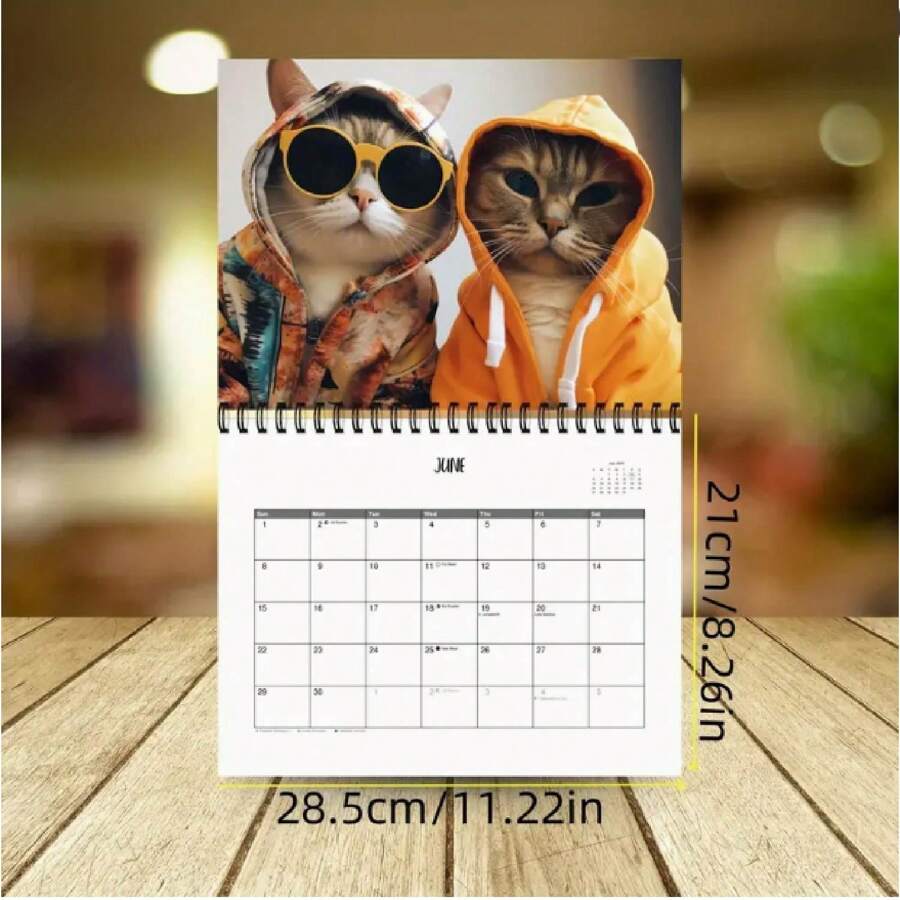 Calendario de sobremesa con temática de gatos de 2025 | Esencial de moda para la oficina ...