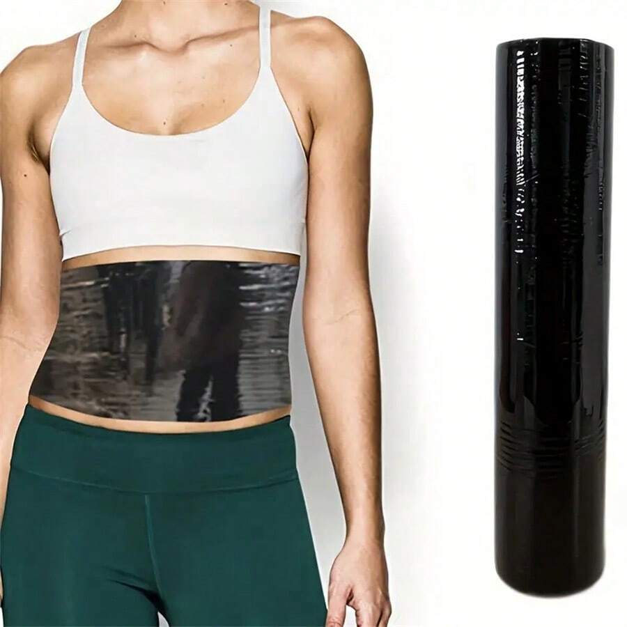 1 Roll Of 60m Black Permeable Plastic Body Wrap For Exercise And ...