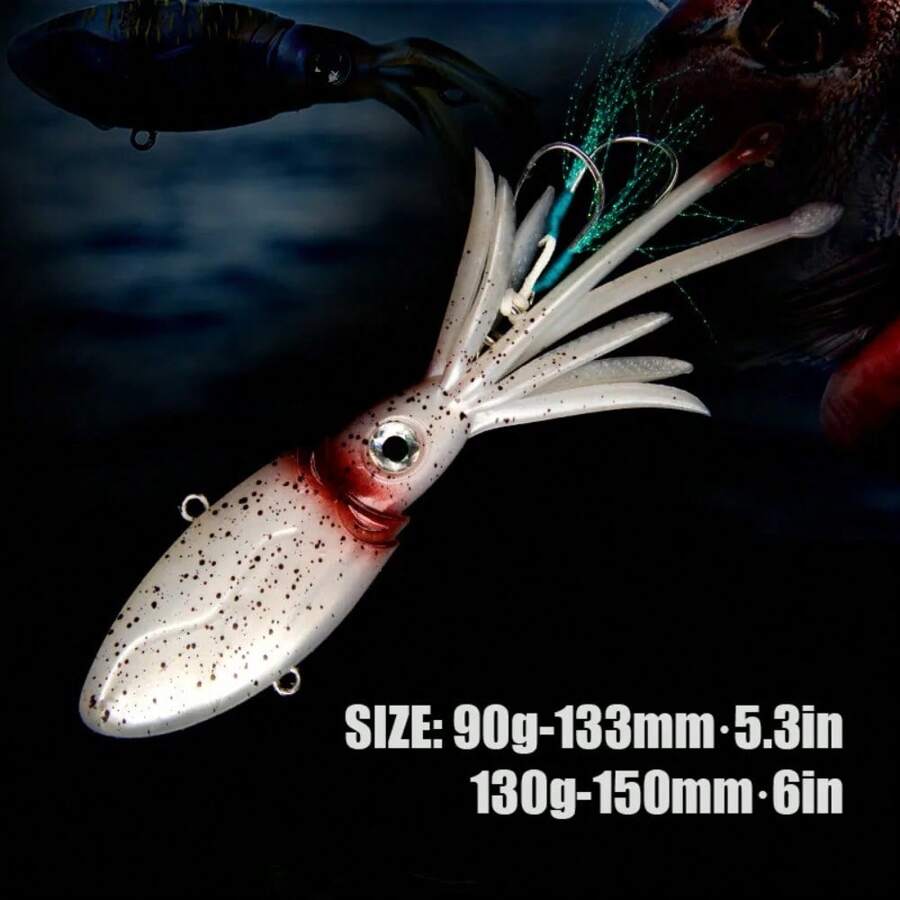 Topline Tackle 90g-133mm Glow Squid Skirts Lures Soft Rubber Octopus ...