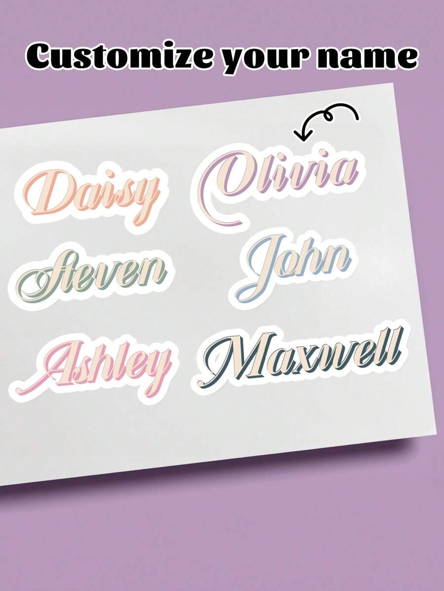 10pcs Customized Flower Name Stickers, Personalized Full Name Stickers ...