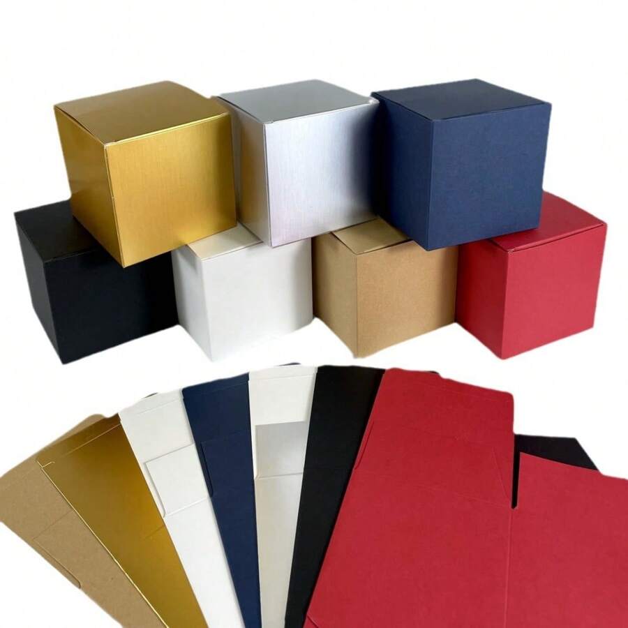 20pcs Square White Cardstock, Black Cardstock And Gold Foil Texture ...