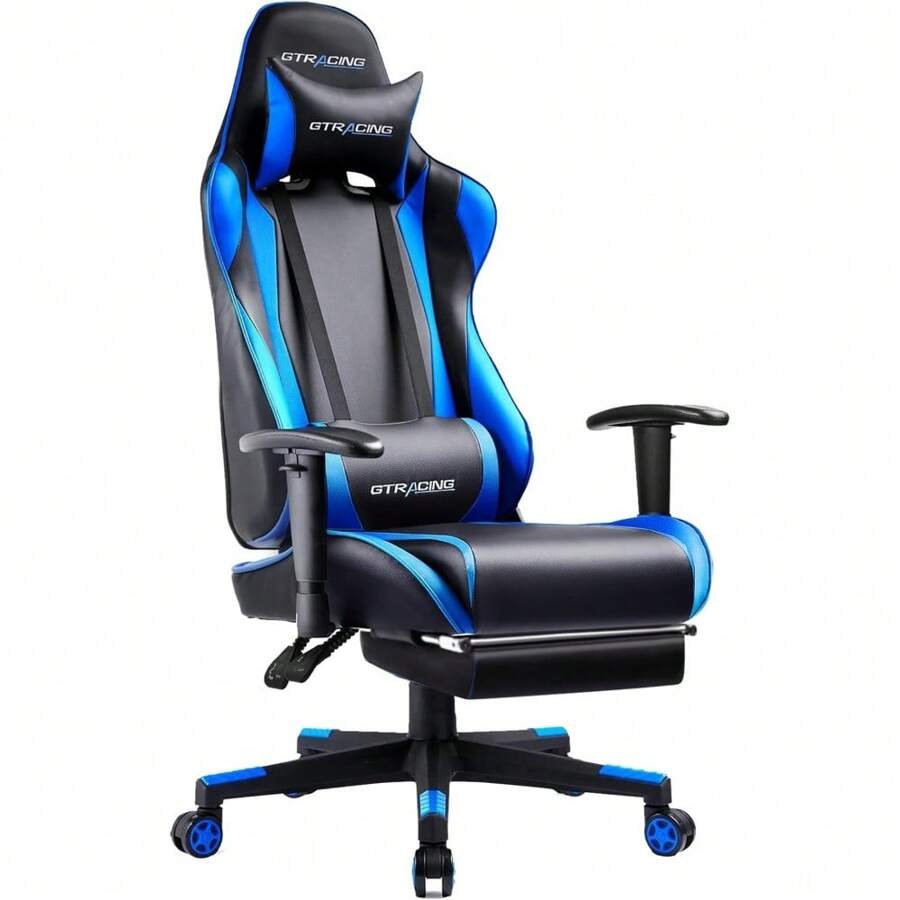 GTRACING Gaming Chair With Footrest, Ergonomic Computer Game Desk Chair ...