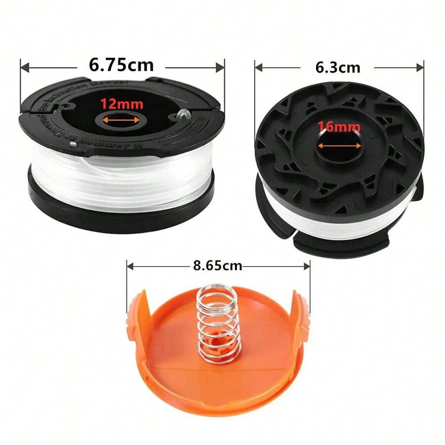 Bobine Fil Coupe Bordure pour Black et Decker Coupe-Bordures, 8 Bobine de Fil Debroussailleuse ...
