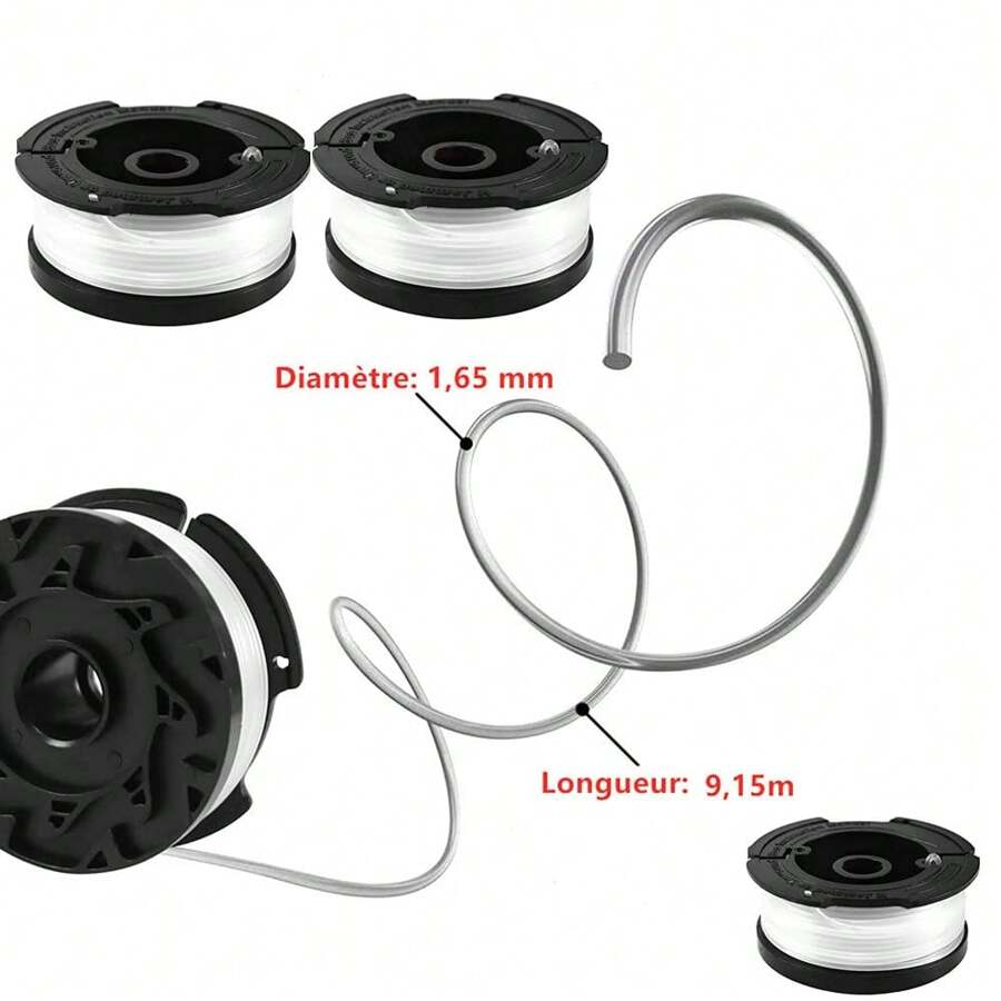 Bobine Fil Coupe Bordure pour Black et Decker Coupe-Bordures, 8 Bobine de Fil Debroussailleuse ...