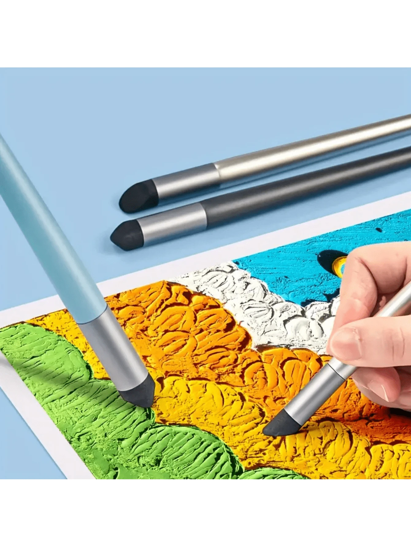 3pcs Oil Pastel Blending Sticks & Sponges, Sofe Tip Smudging Painting ...