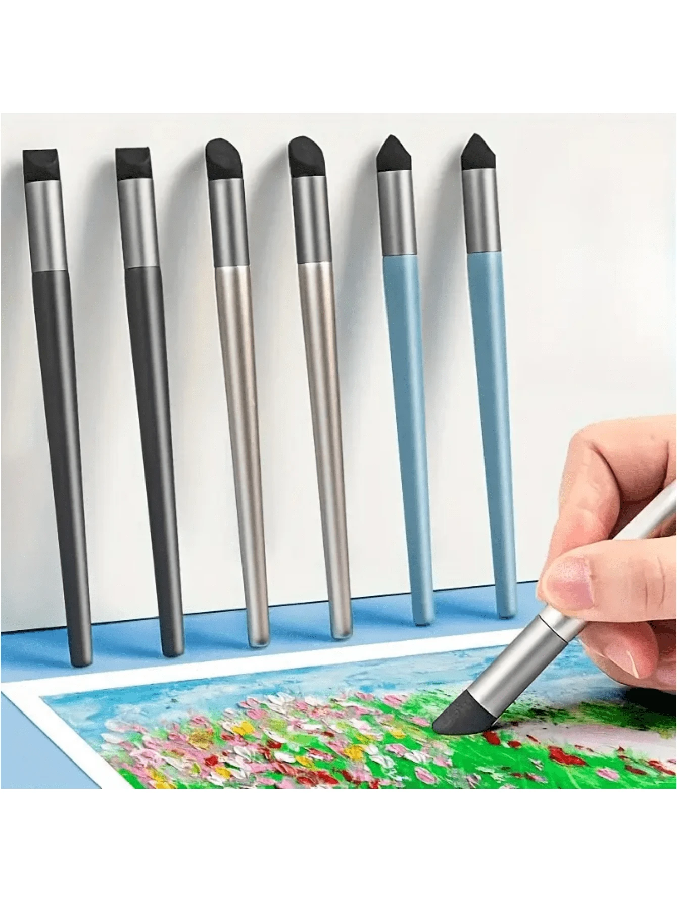 3pcs Oil Pastel Blending Sticks & Sponges, Sofe Tip Smudging Painting ...