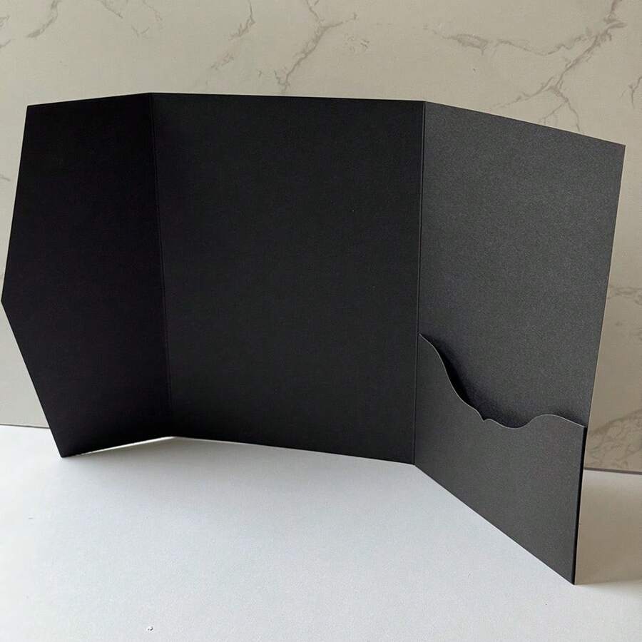 25 Pieces Tri-Fold Pocket Wedding Invitation Cover, Engagement XV ...