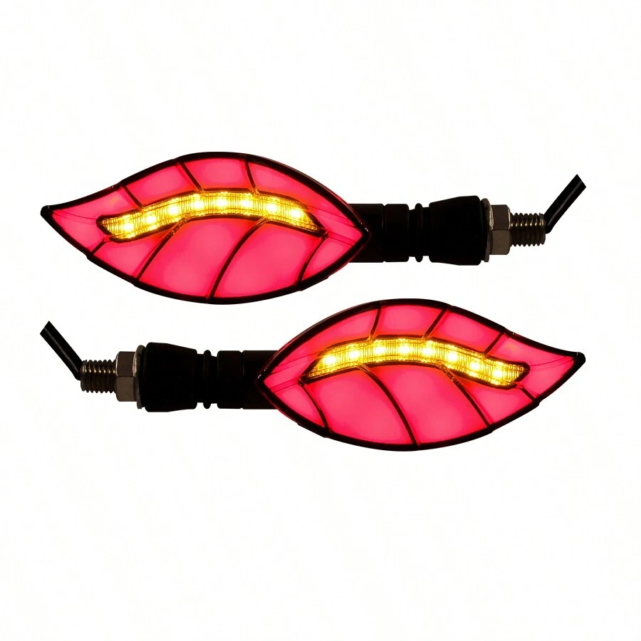 Pair Of Motorcycle Turn Signals In The Shape Of A Tree Leaf | SHEIN USA