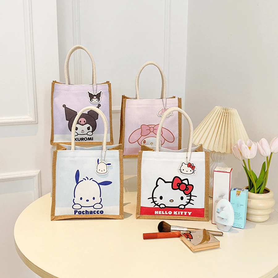 Sanrio 1pc Hello Kitty Sanrio Y2K Canvas Tote Bag - Cute Cartoon Anime ...