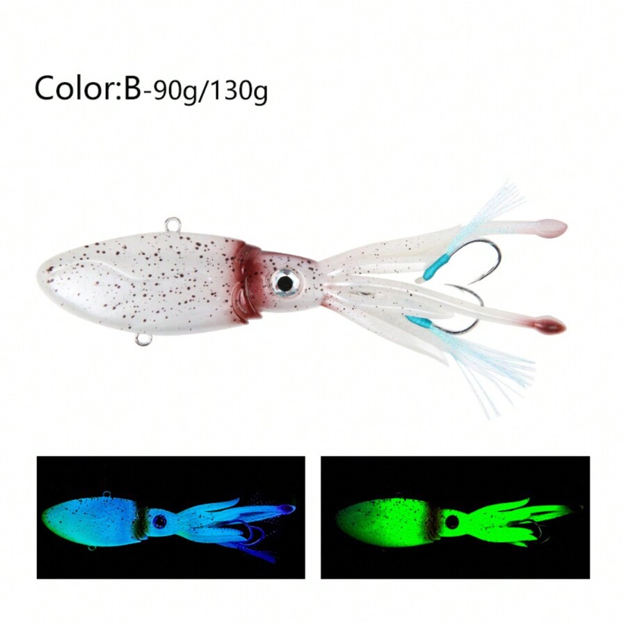 Topline Tackle 90g-133mm Glow Squid Skirts Lures Soft Rubber Octopus ...