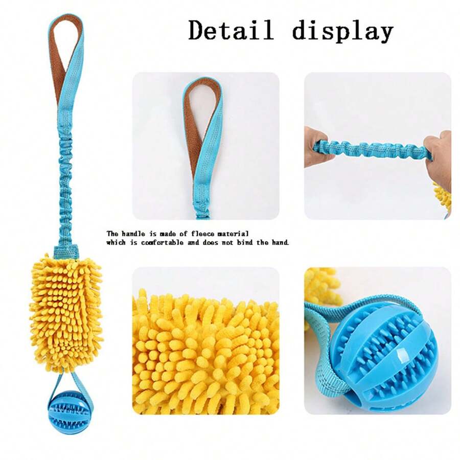 1pc Pet Dog Chewing Rope, Durable Tug-Of-War Elastic Traction Ball Chew ...