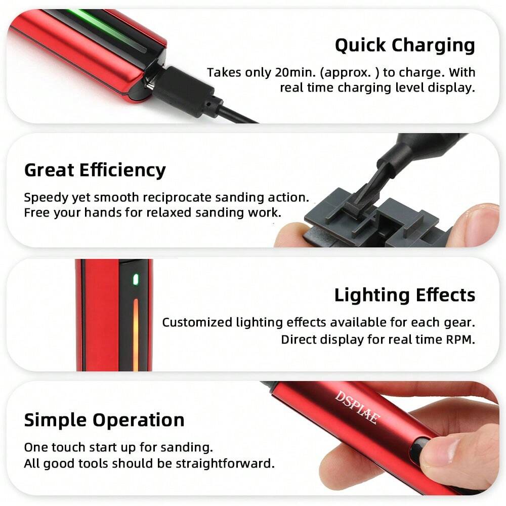 DSPIAE ES-A Reciprocating Sander DIY Electric USB Charge Grinding Pen ...