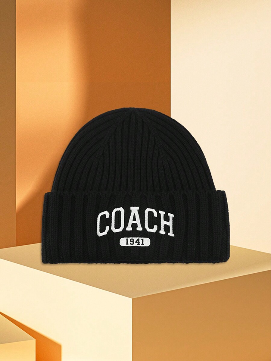 Coach 1941 Embroidered Knit Beanie Simple Beanie Hat For Women Women's ...
