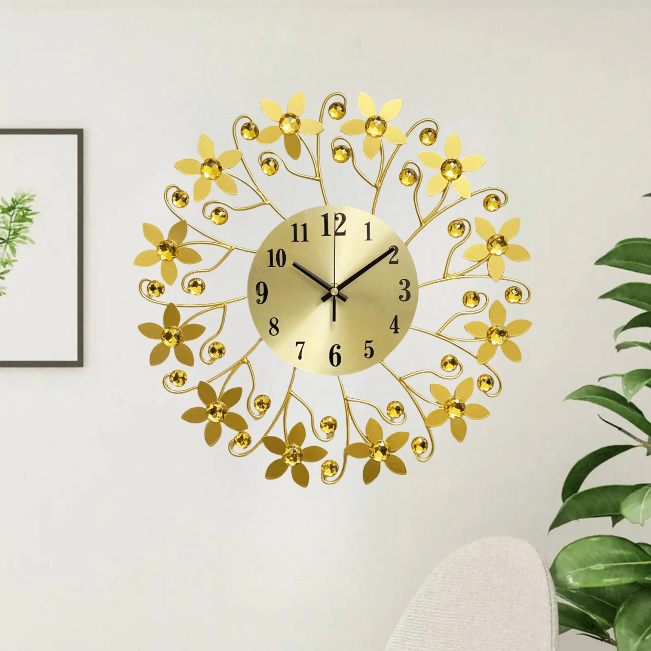 1pc Living Room Decoration Clock, Modern Style Wall Mounted Silent Wall ...