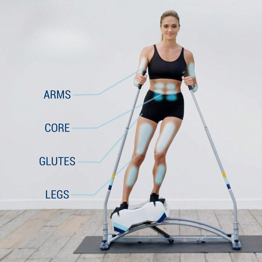 Home Fitness Ski Machine - Simulator Exercise Machine With Ski Poles ...