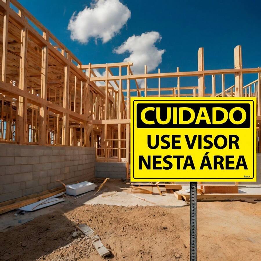 Combo 3 Placas De Sinalização Use Visor Nesta Área 30x20 Ecom Ia Sc70