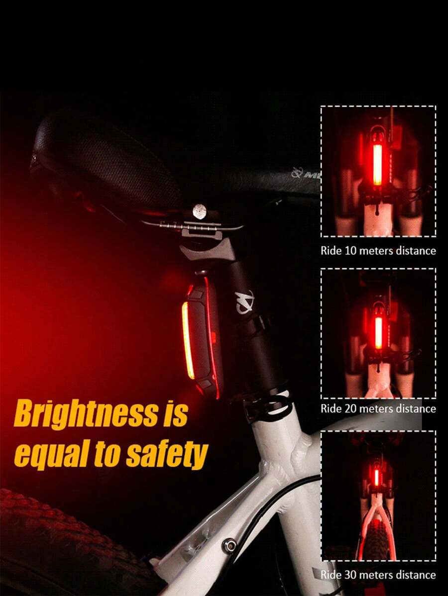 Bicycle Rear Light USB Rechargeable Night Riding Light, Red & White ...