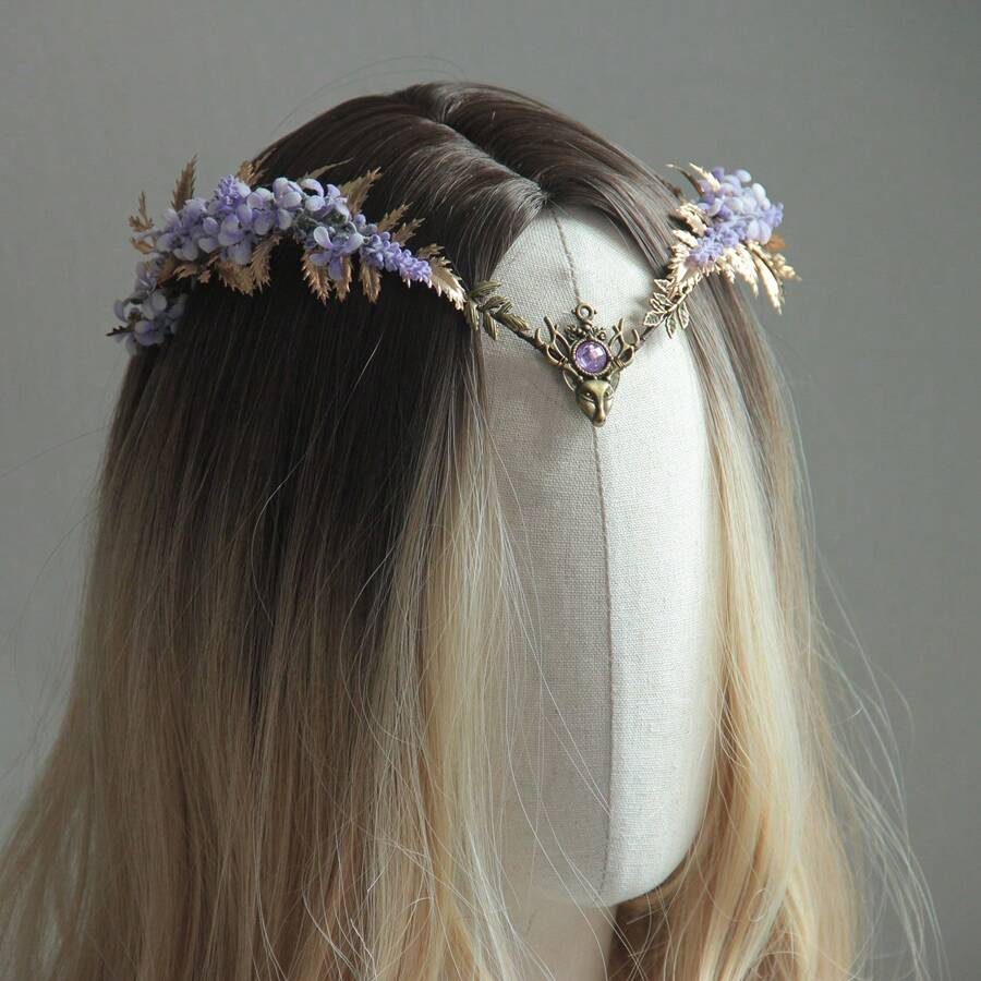 Fairy Crown Crown Antlers Woodland Elven Tiara Druid Crown Circlet With ...