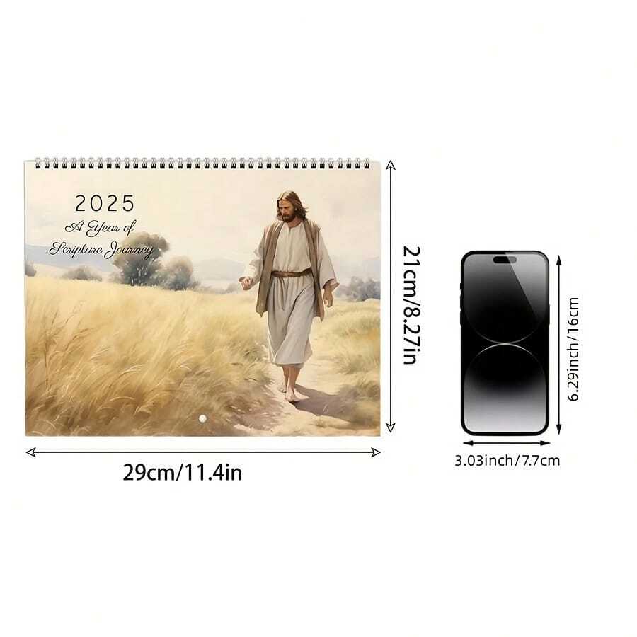 Kalender met thema Jezus Christus 2025, met elke maand inspirerende ...