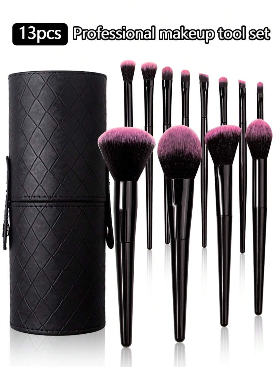 13pcs Beginner Makeup Brush Set With 12 Soft Fiber Brushes - Foundation, Blush, Angled Contour ...