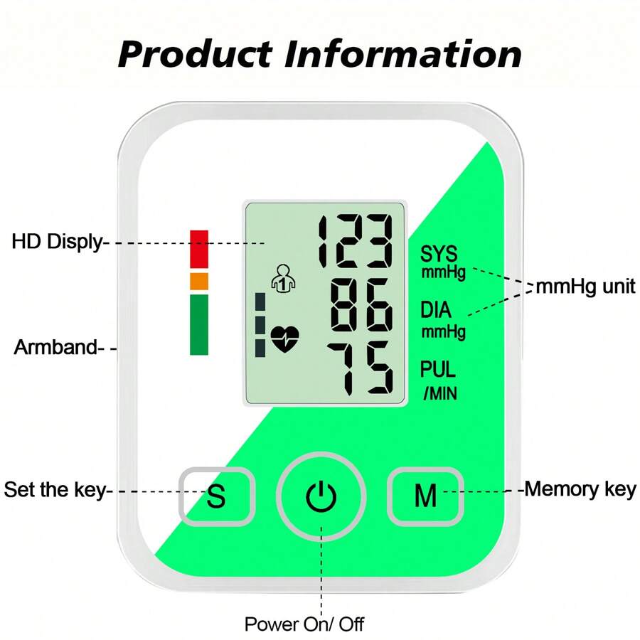 Portable Arm Blood Pressure Monitor Pressure Sensor Monitor BP ...