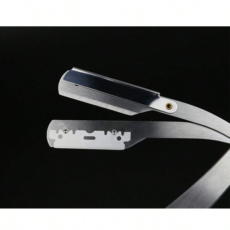 Professional Manual Razor 1 Handle + 10 Half-Edge Blades Stainless ...