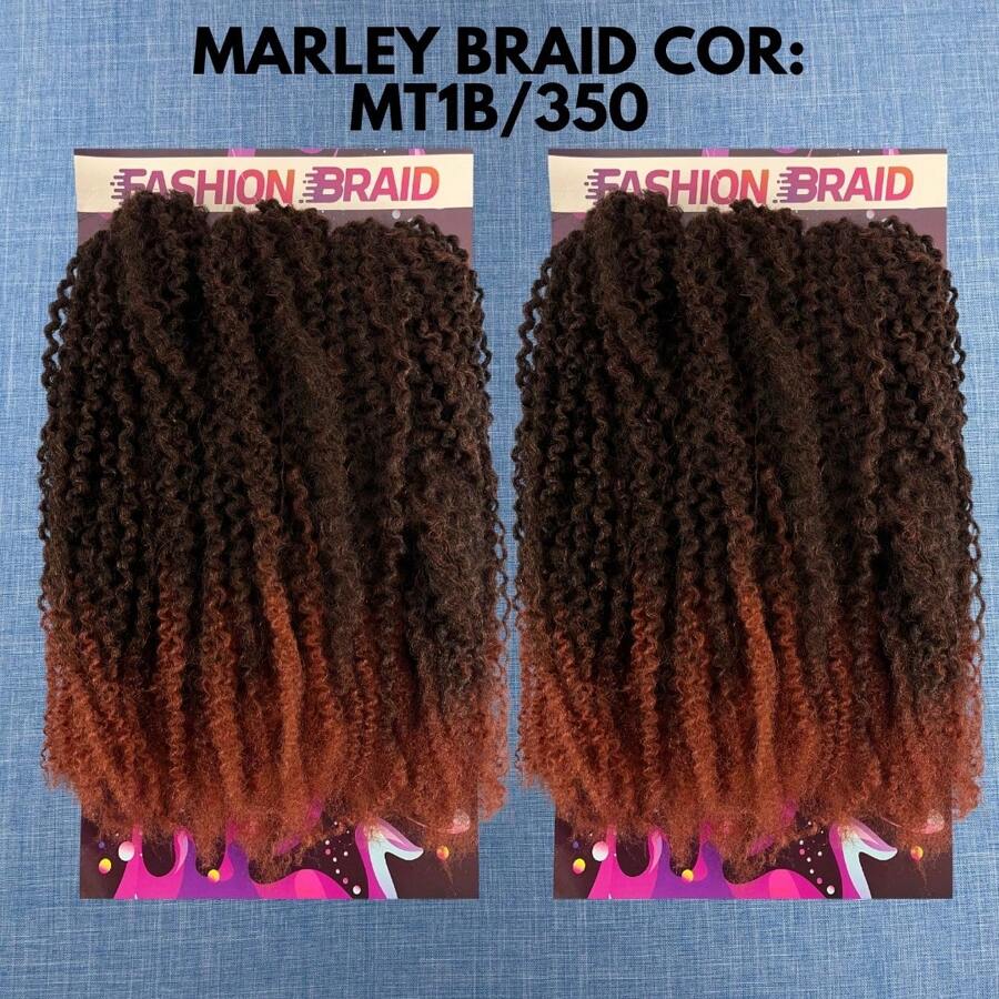 KIT COM 2 MARLEY BRAIDS 45CM- 450G- 100% FIBRA PREMIUM- FASHION BRAID ...