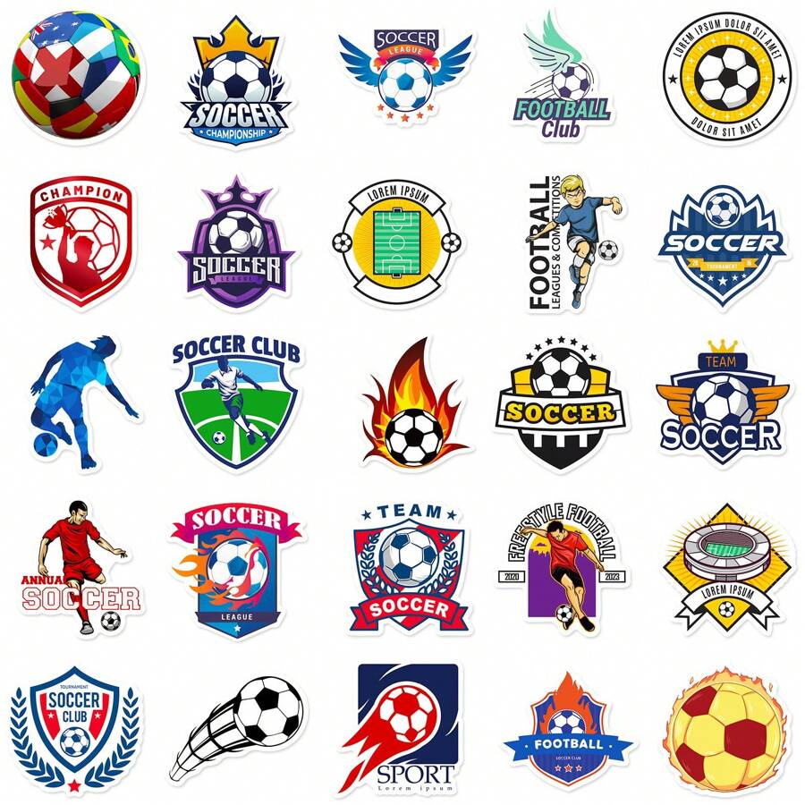 50Pcs Soccer Stickers Soccer Stickers Bulk Sports Stickers Graffiti ...