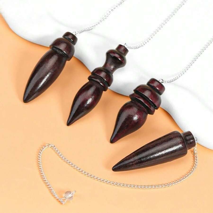 New Natural Wooden Pendulum For Divination Dowsing Egyptian Wood Pendulums Dowser With 7 Chakra ...