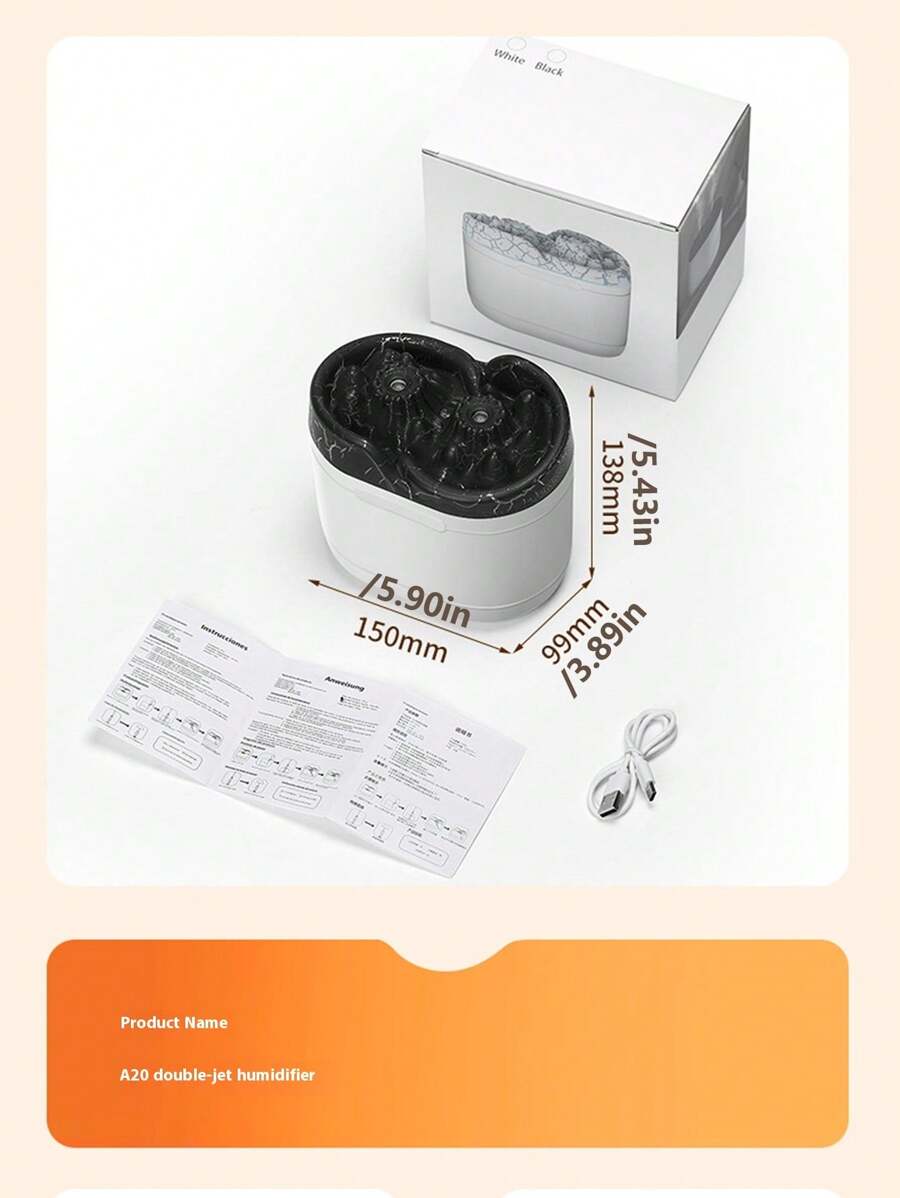 1200ml 7-Color Breathing Lamp, Emotion Simulation Flame And Volcano ...