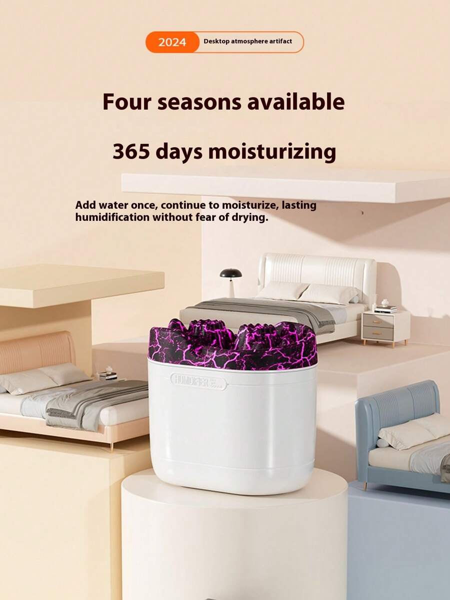 1200ml 7-Color Breathing Lamp, Emotion Simulation Flame And Volcano ...