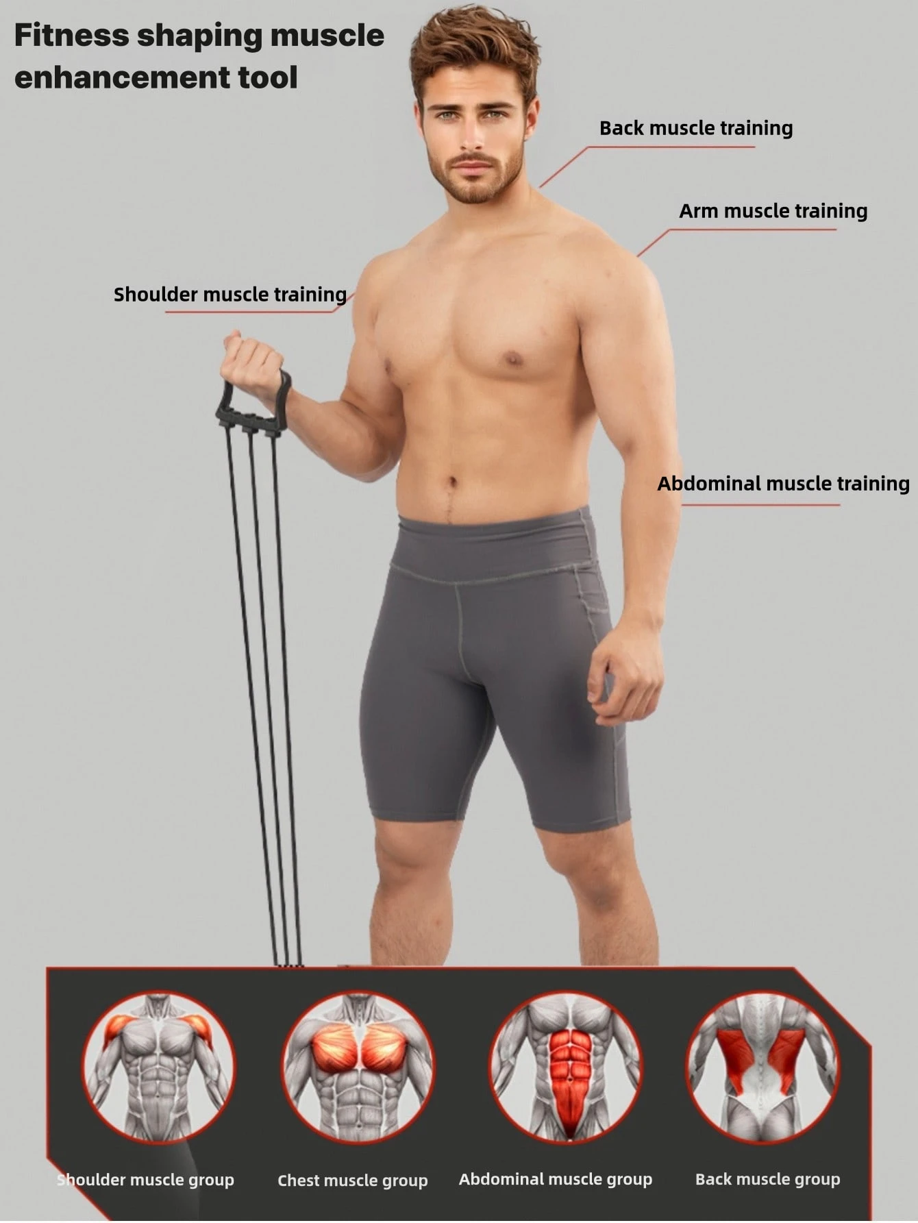 Five Tube Chest Expansion And Stretching Device, Fitness Equipment ...