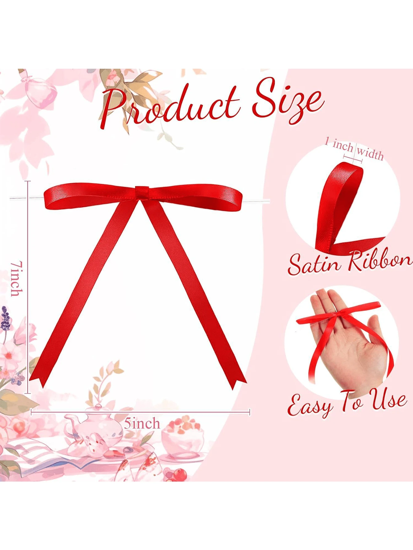10 Pack Red Polyester Ribbon Twist Bows For Gift Wrapping, Cake ...