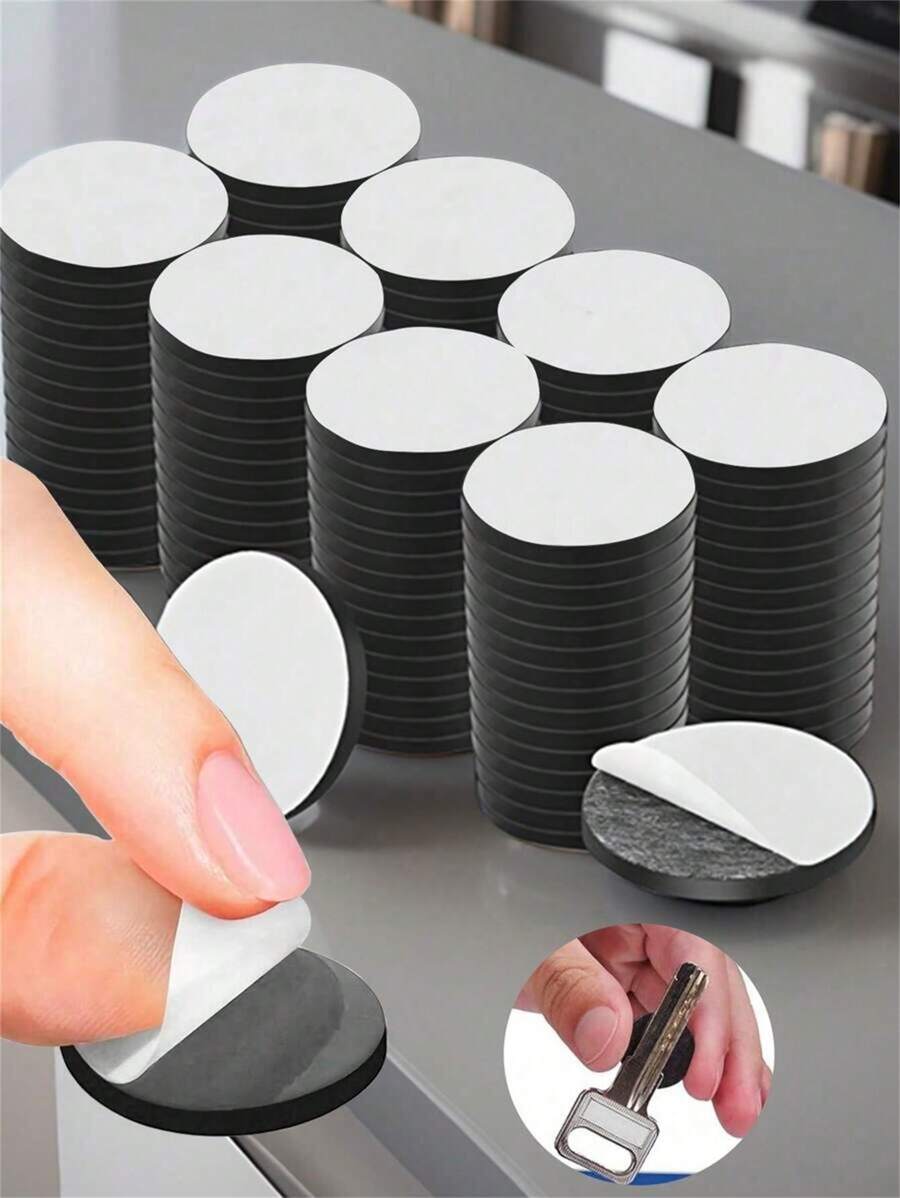 6/12/24/48PCS Black Round Magnet Stickers For Refrigerators, Magnetic ...