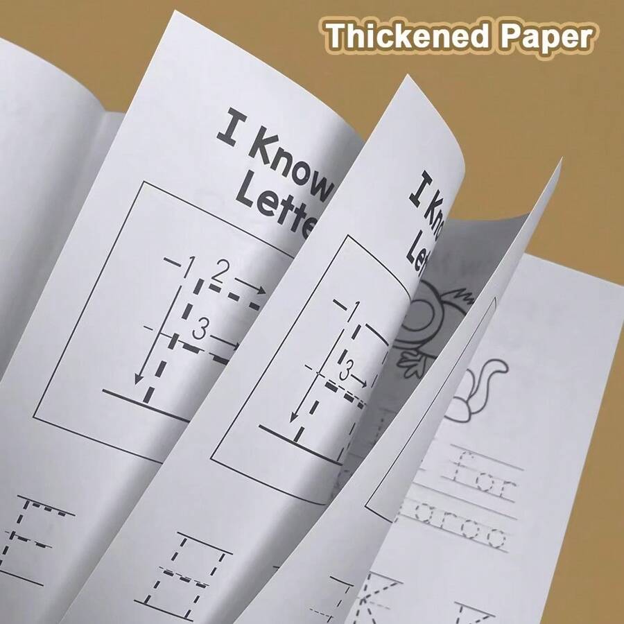 36 Page English Numeral Practice Workbook, Font Learning Exercises ...