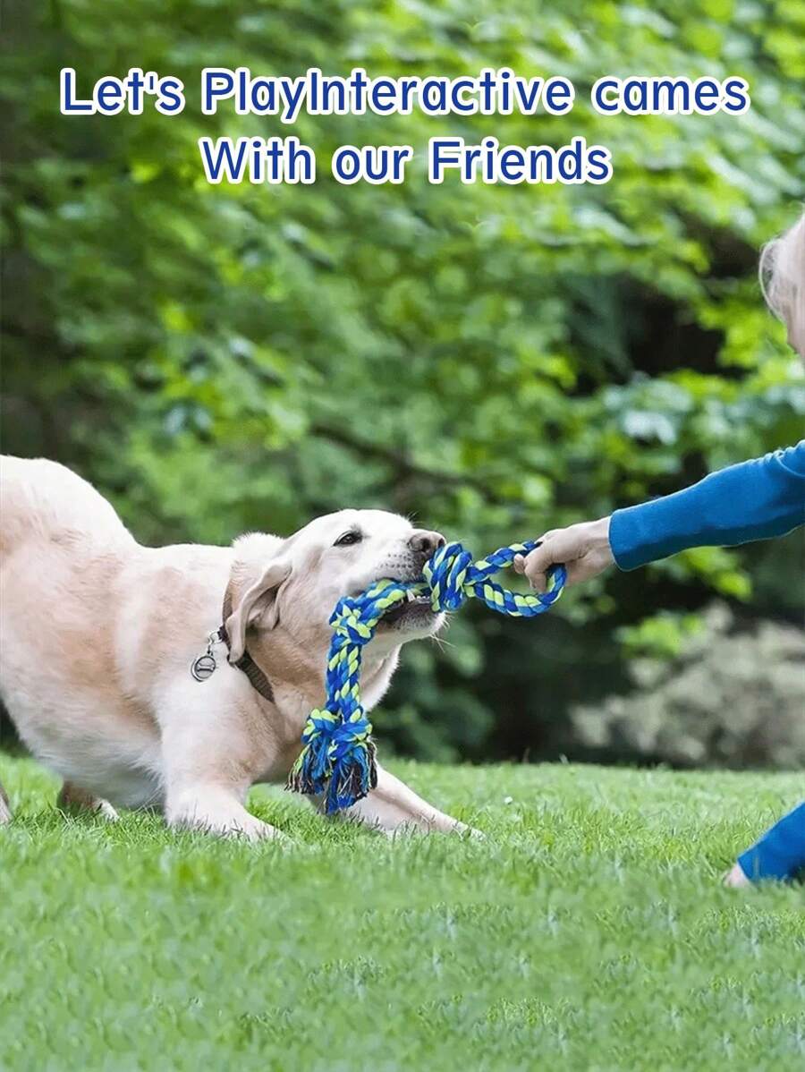 Rope Knotted Dog Chew Toys, Tug Of War Toys Suitable For Large Dogs ...
