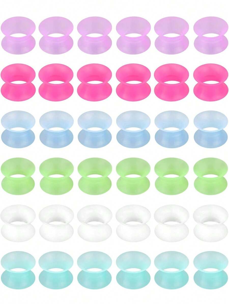 Silicone Flexible Ear Tunnels Gauges Plugs Stretchers Expander Double ...