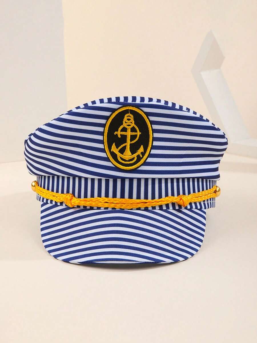 Festive Christmas Logo Police Hat, Sailor Captain Hat, Costume Role ...