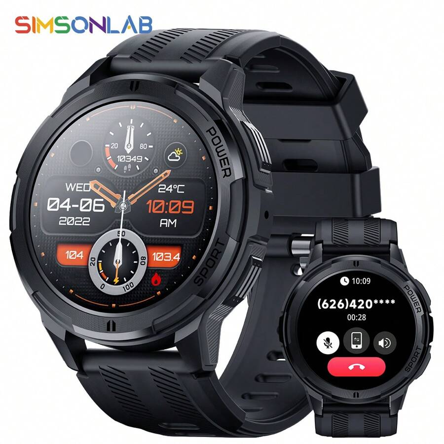 SIMSONLAB Smart Watch For Men Outdoor Sports 410mAh Battery Smartwatch ...