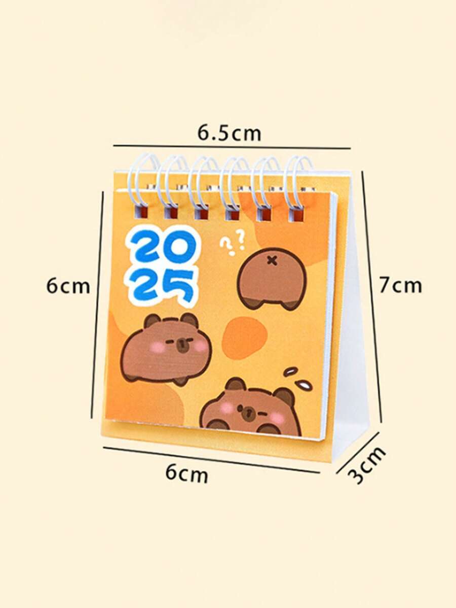 2pcs 2025 Capybara Desktop Calendar, Miniature Children Desk Decor ...