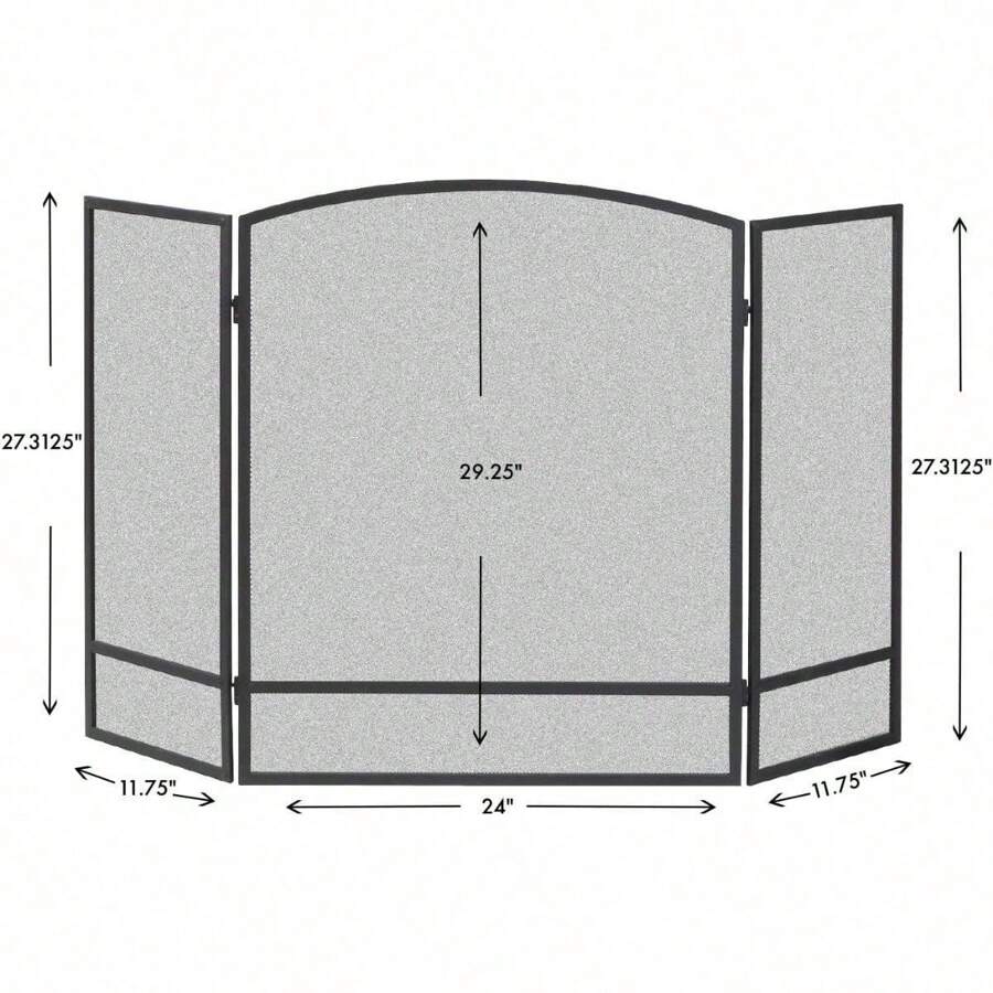 Products 15951 3-Panel Arch Screen With Double Bar For Fireplace, 29.25 ...