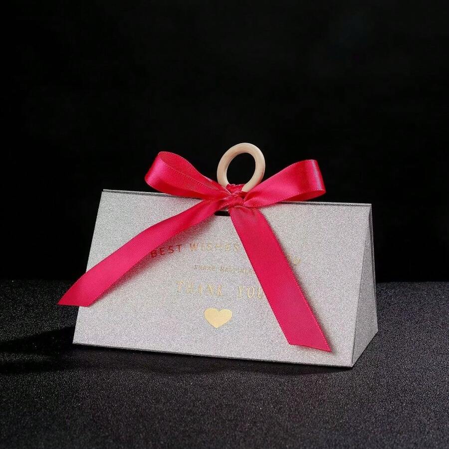 Wedding Silver Wedding Candy Box Premium Feeling Glitter Handheld Candy ...