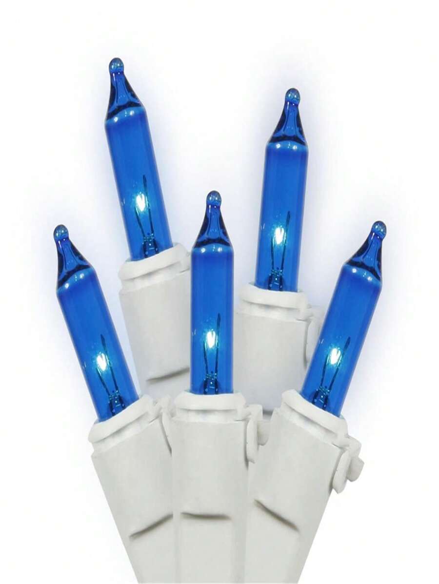 White Wire End Connecting Lock 4 In. Spacing 16 Ft. Long Light Set With ...