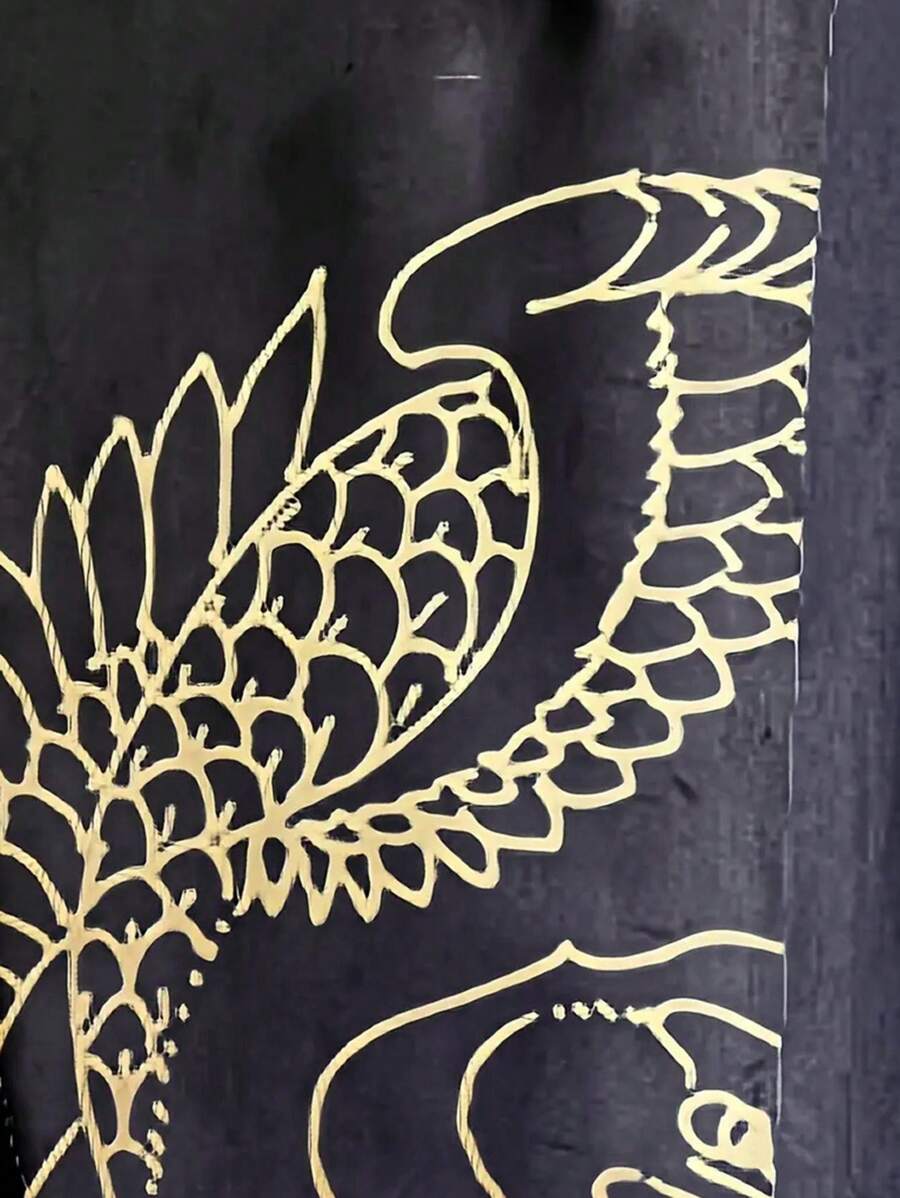 Men's Autumn Moon And Crane Pattern Haori Kimono Jacket | SHEIN USA