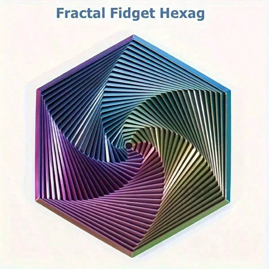 Fractal Fidget Hexagon, Stress Relief Spinner, Carrot Cake Shaped ...