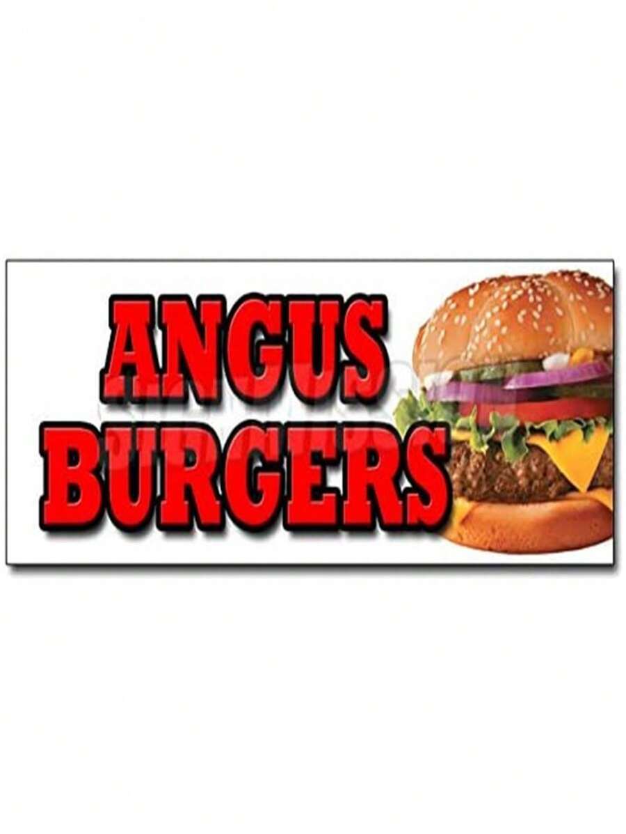 SignMission 24 In. Angus Burgers Decal Sticker - Broiled Charbroiled ...