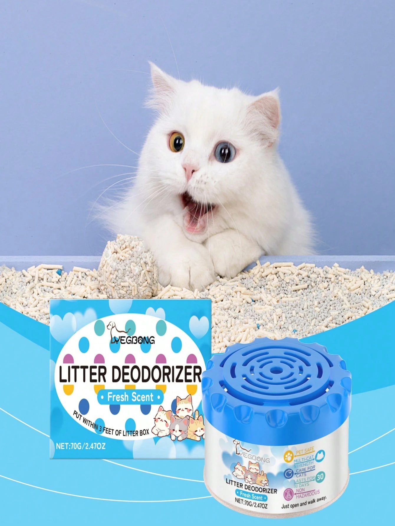 Cat Litter Box Deodorizer Gel, Effectively Eliminates Cat Feces And ...