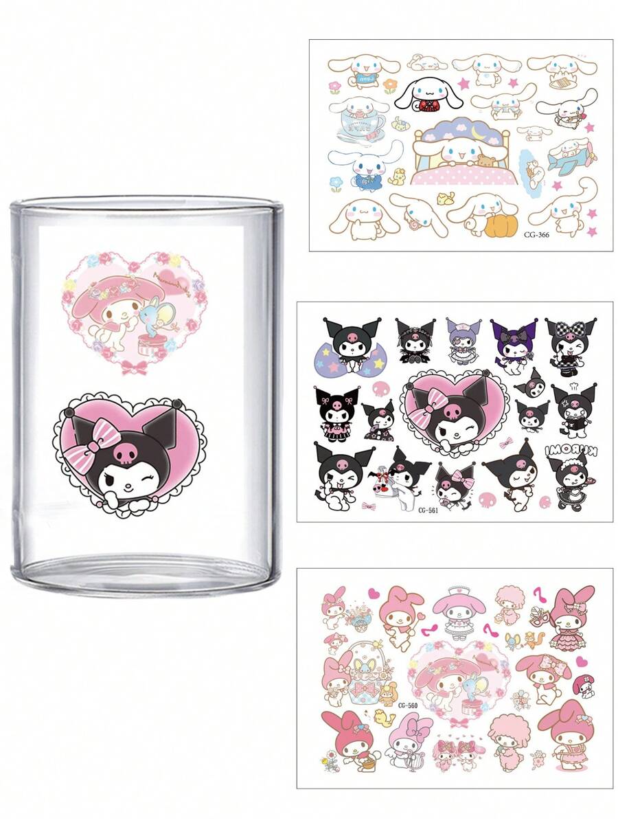 1Pc Sanrio Cartoon Temporary Tattoo Hello Kitty Cinnamoroll Kuromi My ...