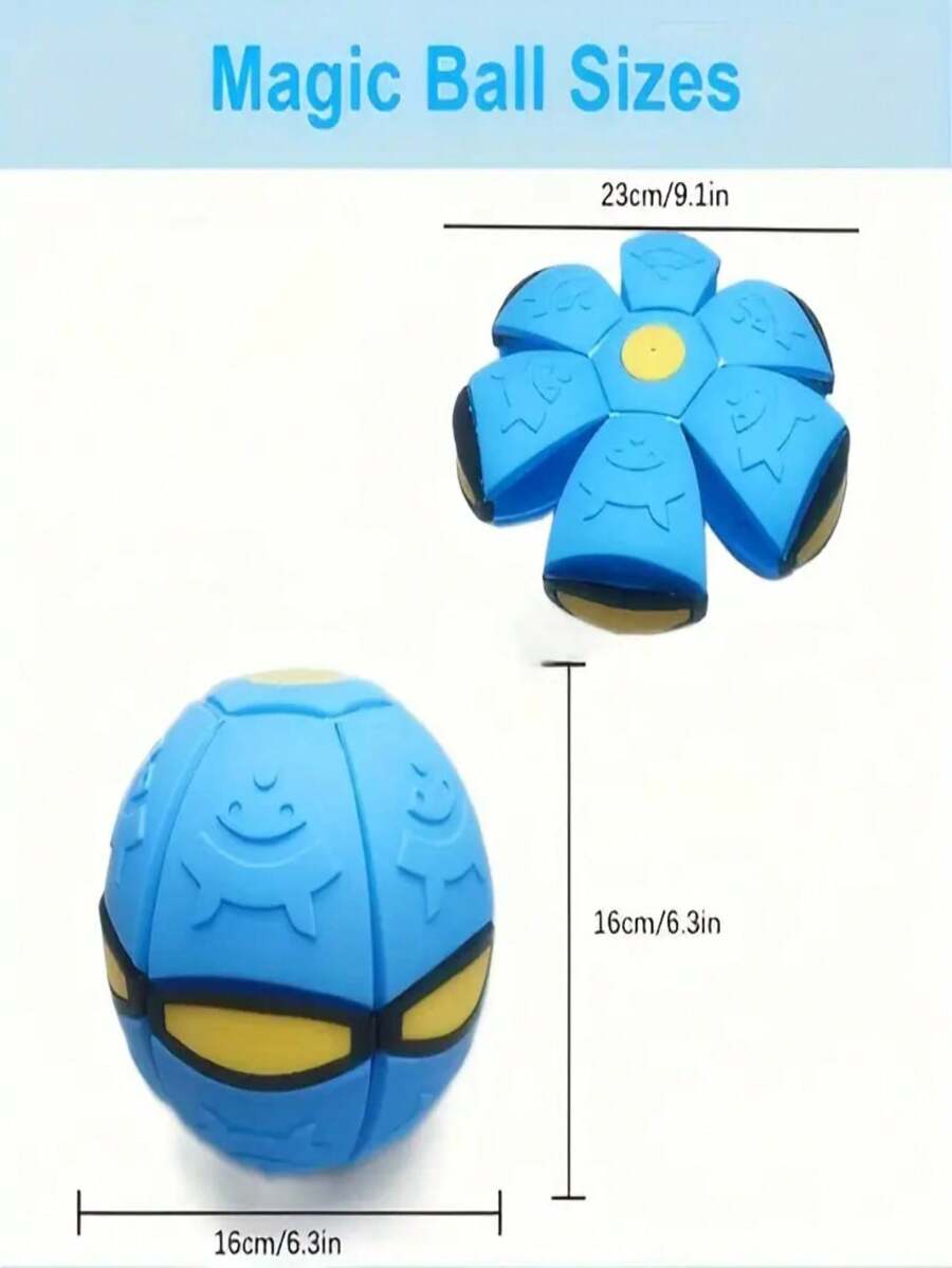 1pc Interactive Dog Toy Ball, Magic Flying Disc, Expandable Fetch Play ...